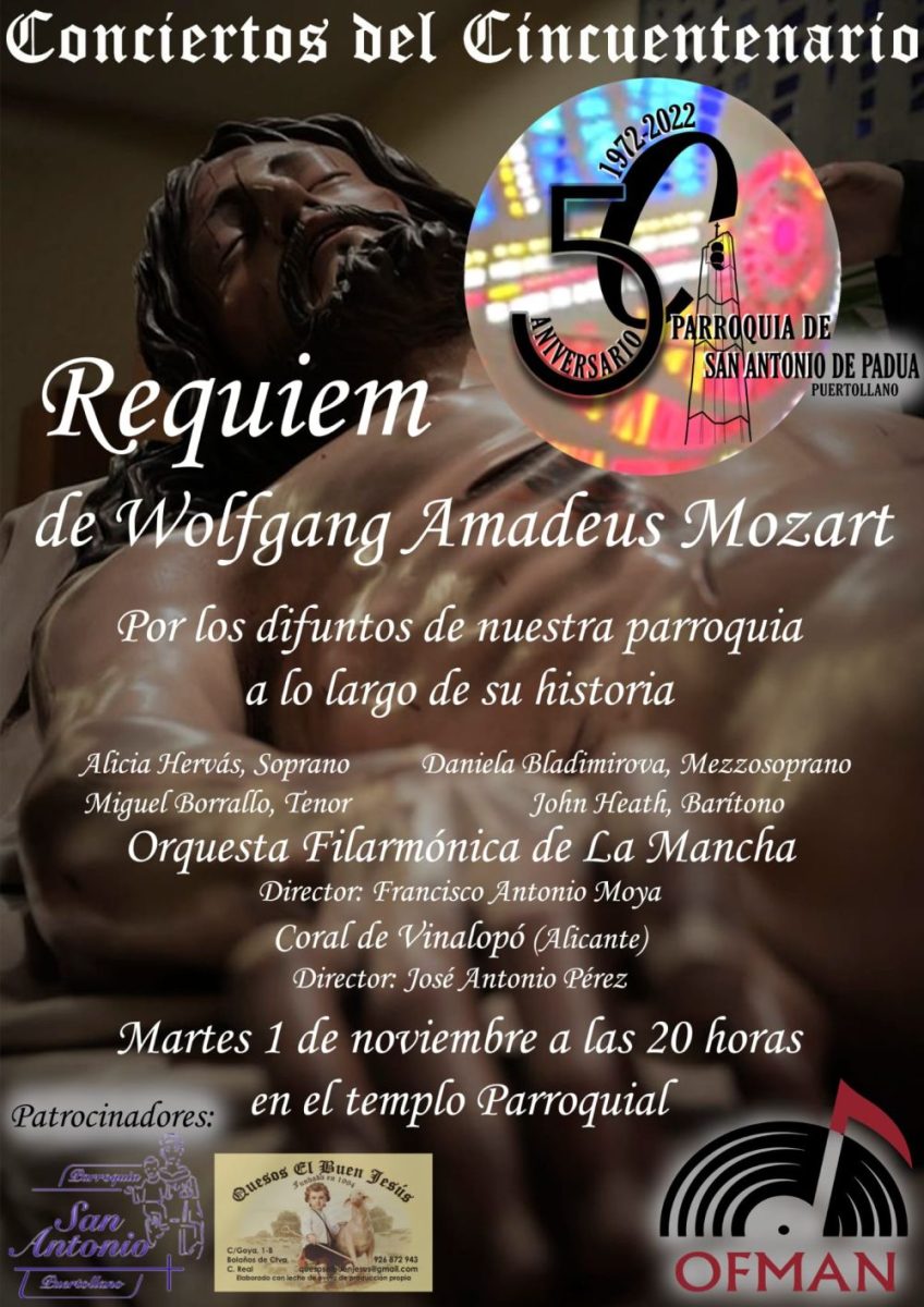 El Requiem de Mozart sonará en la iglesia de San Antonio de Padua como homenaje a todos los ...