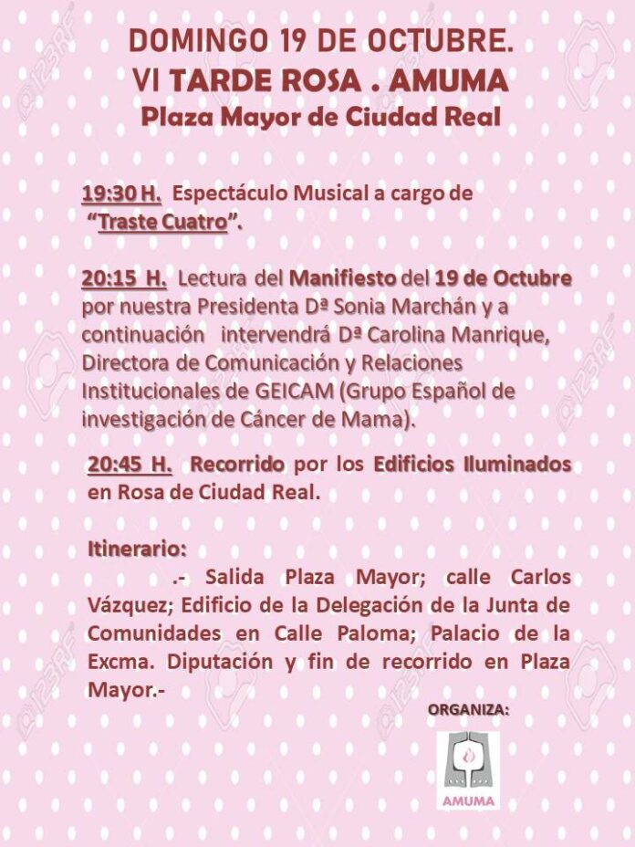 AMUMA celebrará una ‘Tarde Rosa’ el próximo domingo para conmemorar el ...