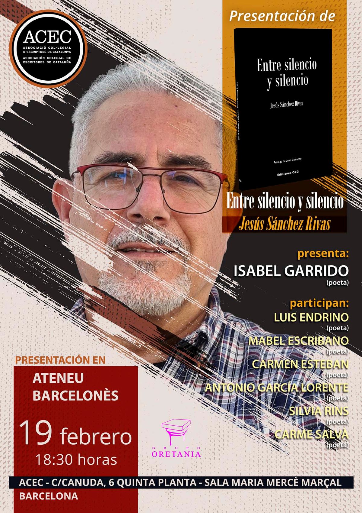 Jesús Sánchez Rivas presenta «Entre silencio y silencio» en el Ateneu ...